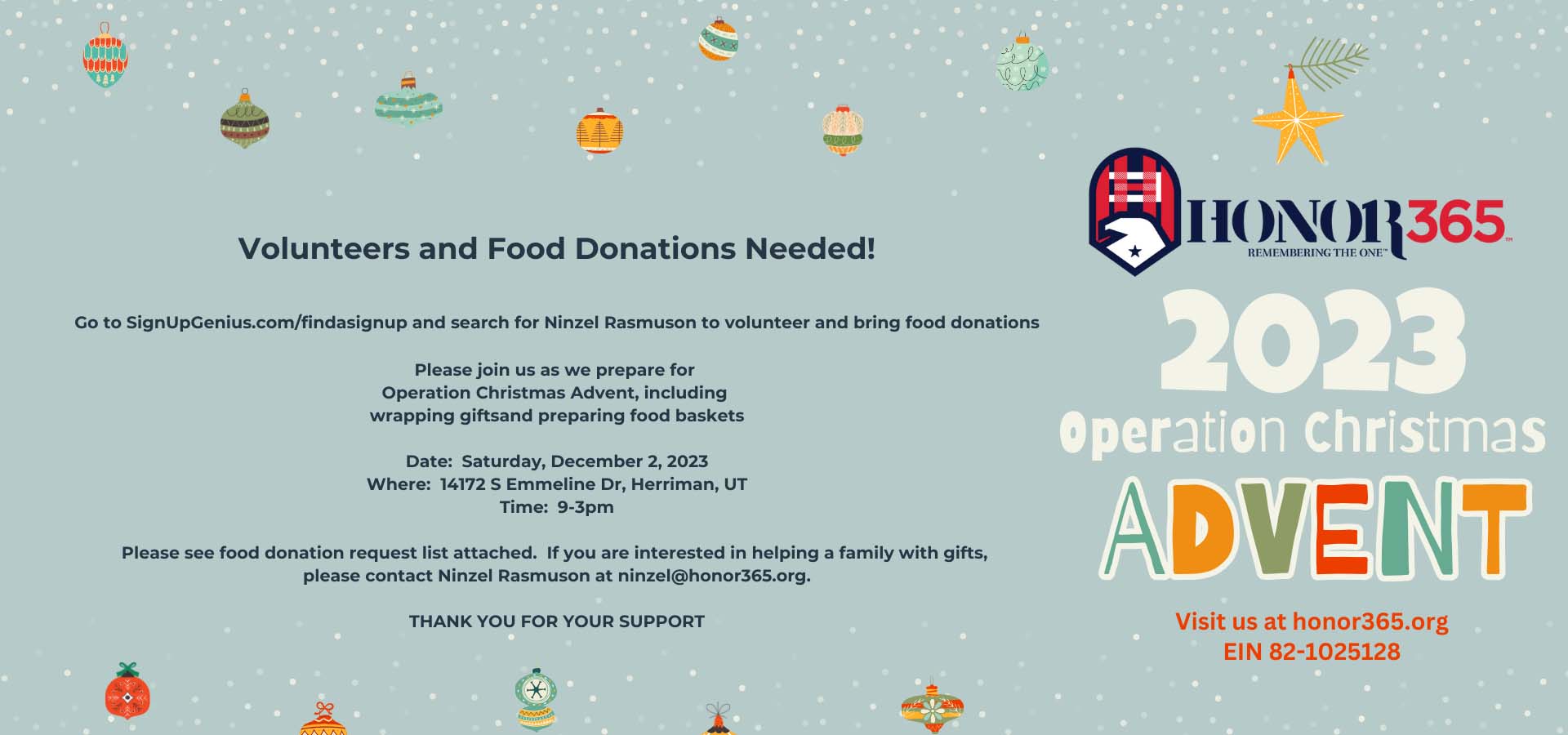 Operation Christmas Advent 2023 | Honor365